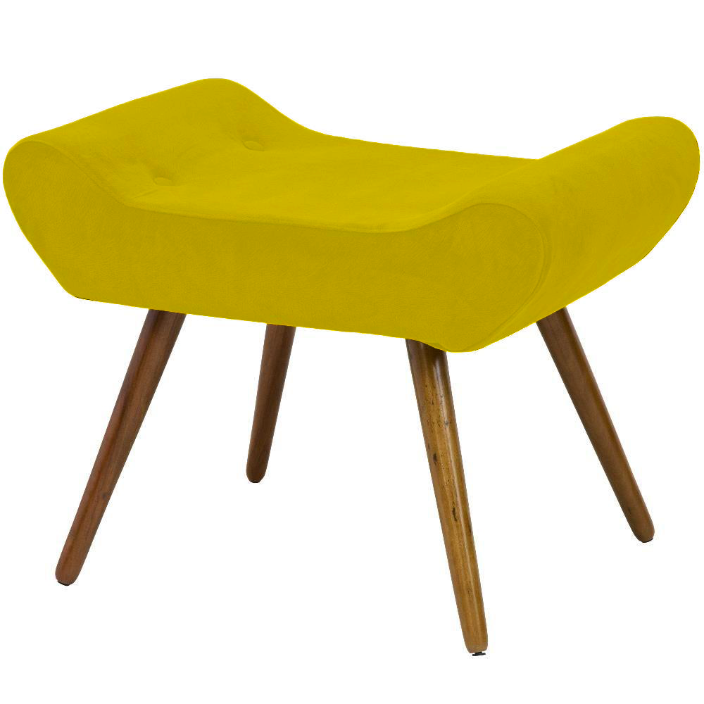 Puff Banco Decorativo Vitoria Salão Beleza Sala Estar Suede Amarelo ...