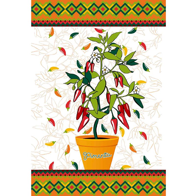 Pano de Copa Lepper Pimenta Estampa Pé De Pimenta 40cmx60cm Bege ...