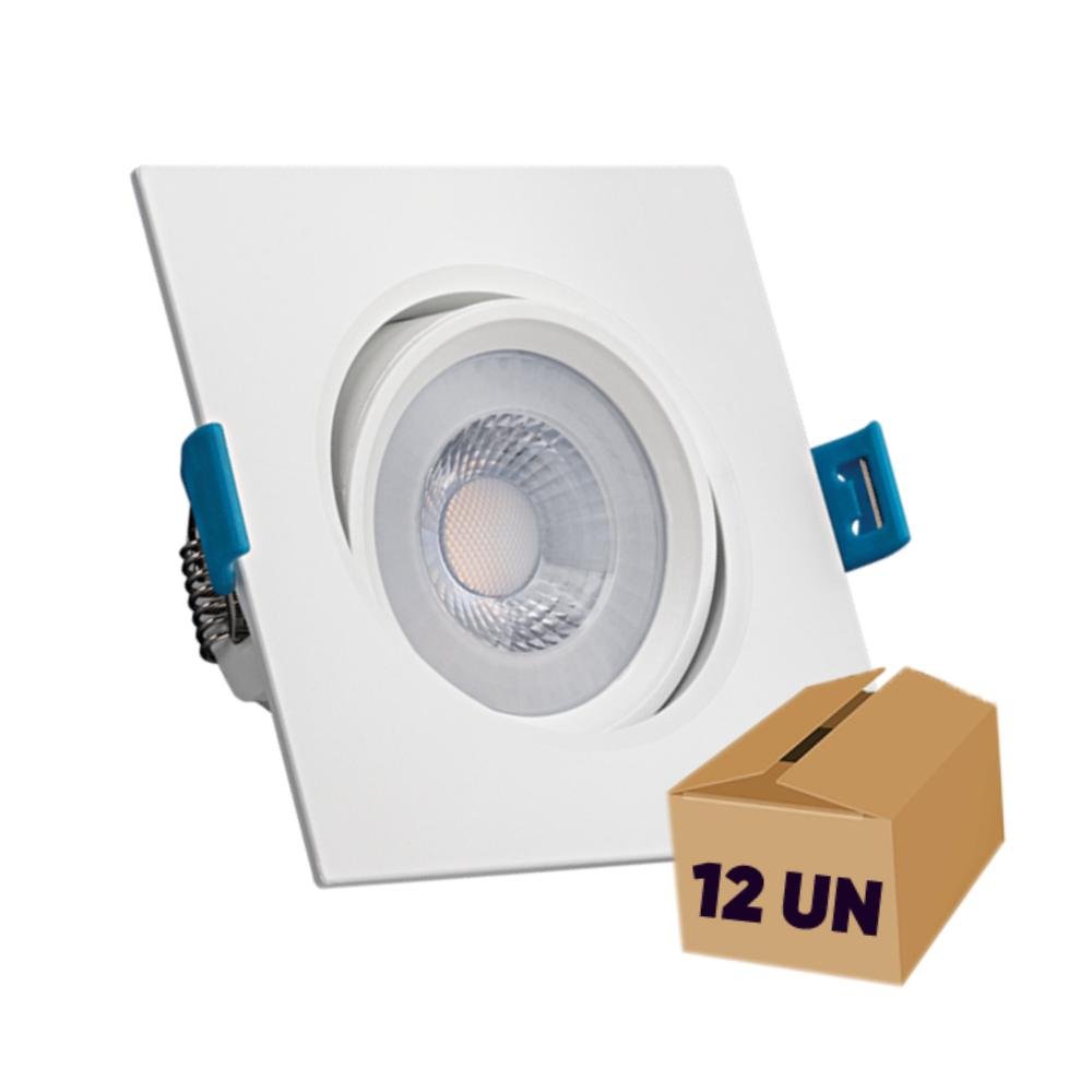 Kit 12 Spot Led Easy Mr16 Embutir Direcionável 4,5w 3000k Stella ...