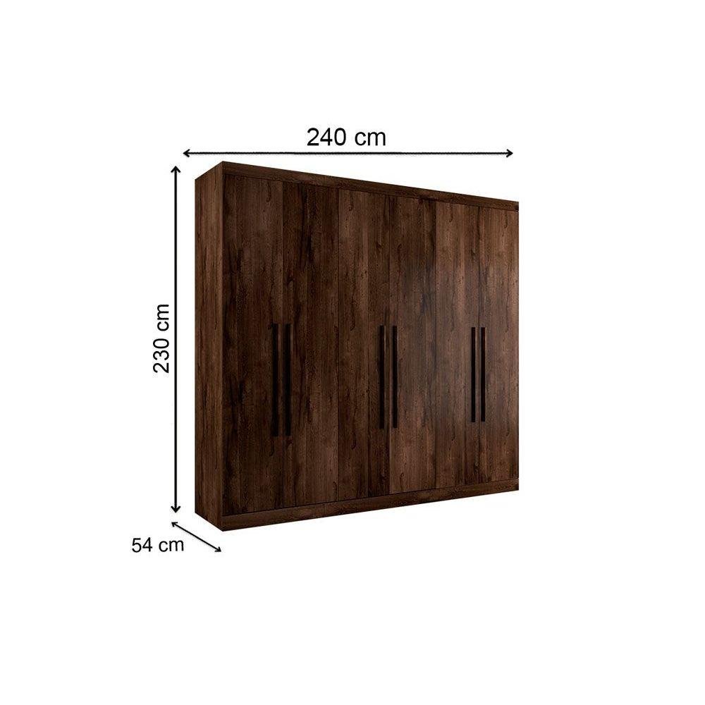 Guarda Roupa Casal 6 Portas e 4 Gavetas Atlanta Avelã - Bianchi ...
