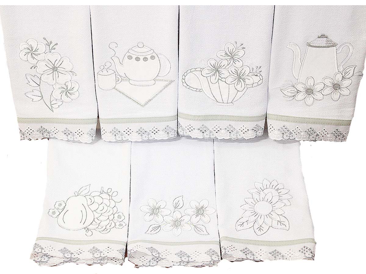 KIT SEMANINHA BORDADO INGLES 100% ALGODÃO DELICADA Ricky Bordados ...