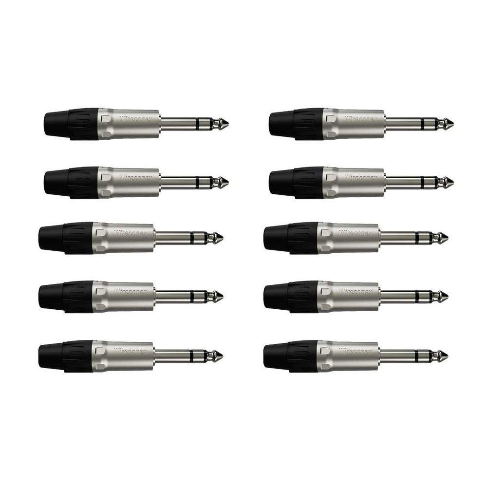 Kit Conector Plug P10 Stereo Wc 1123 (10un) Wireconex | MadeiraMadeira
