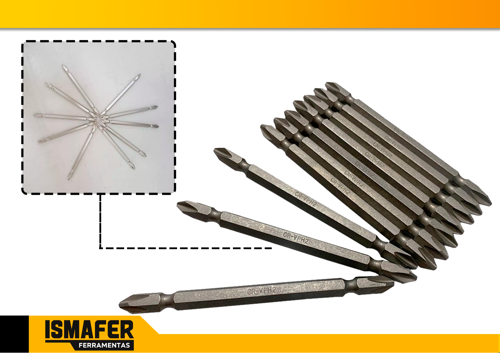 Jogo De Bits Duplo Philips 110 Milímetros De 10 Peças | MadeiraMadeira