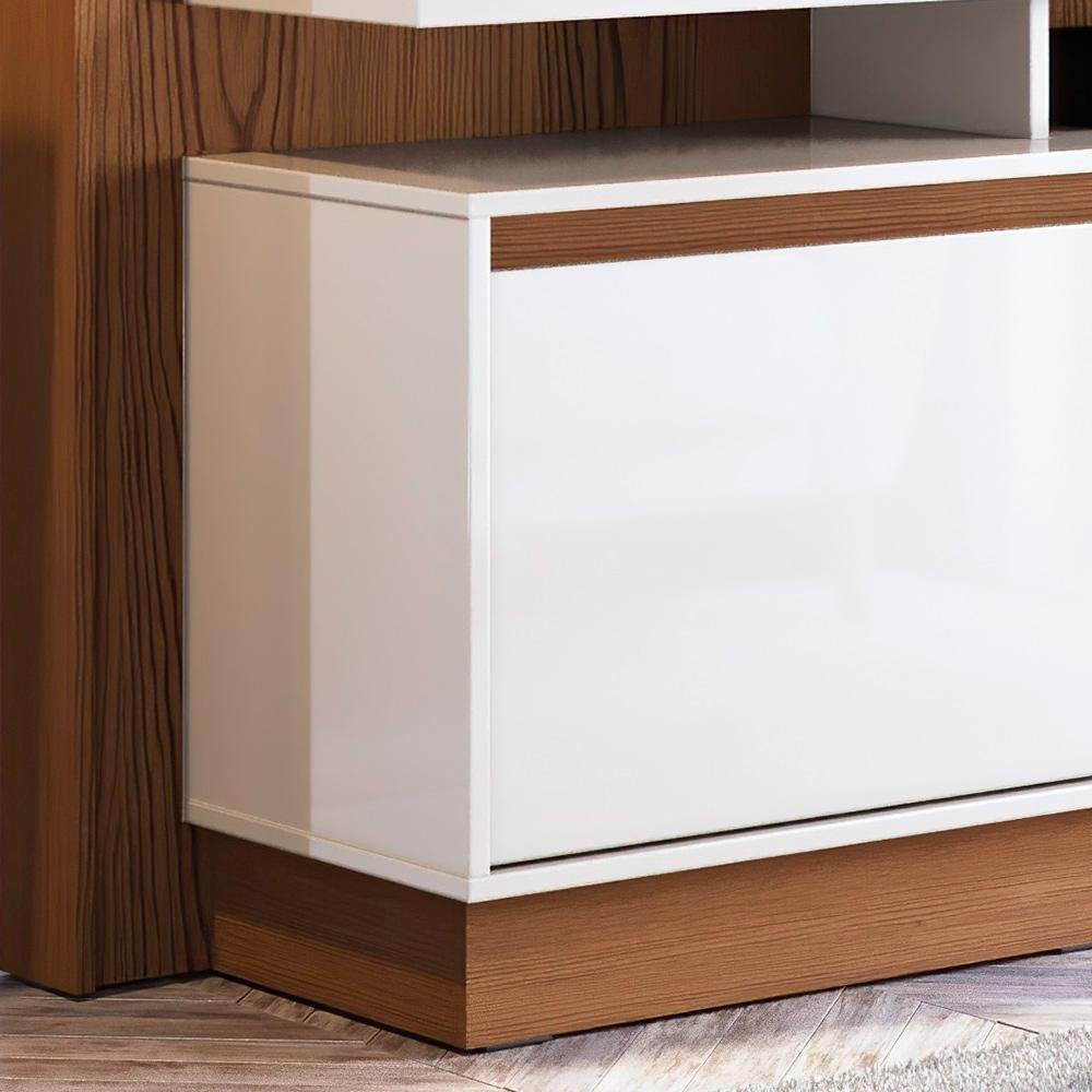 Estante Home para Tv até 50 Polegadas Compacto Freijó Off White Fit Imcal | MadeiraMadeira