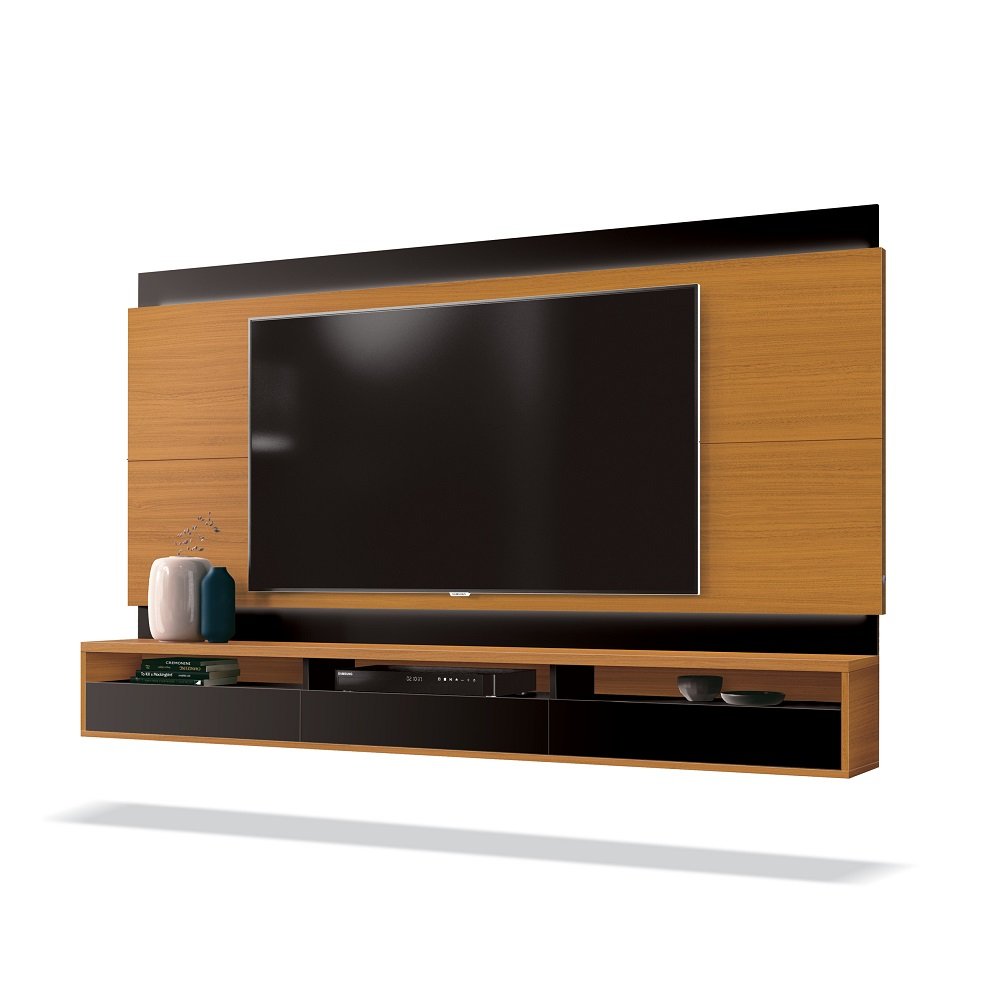 Painel Home 2.0 TV 70 Polegadas Nicho e 3 Portas Savoy:Cedro/Preto ...