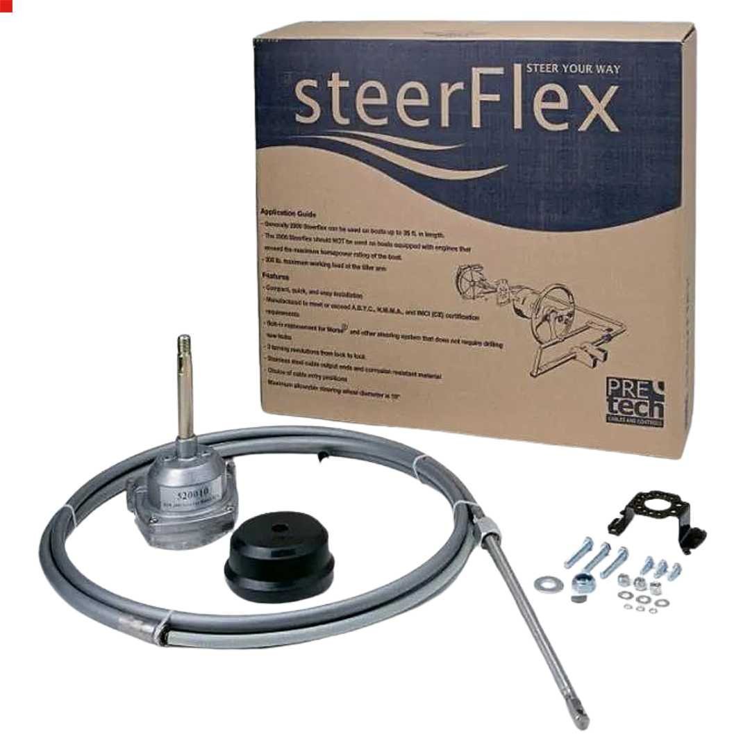 KIT DE DIREÇÃO NÁUTICO 3000-135HP 14 PÉS P/ LANCHAS E BARCOS STEERFLEX ...