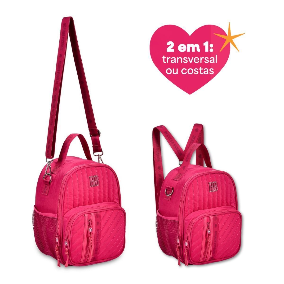 Kit Escolar Mochila Tipo Mala com Lancheiras e Estojo Rebecca Bonbon ...