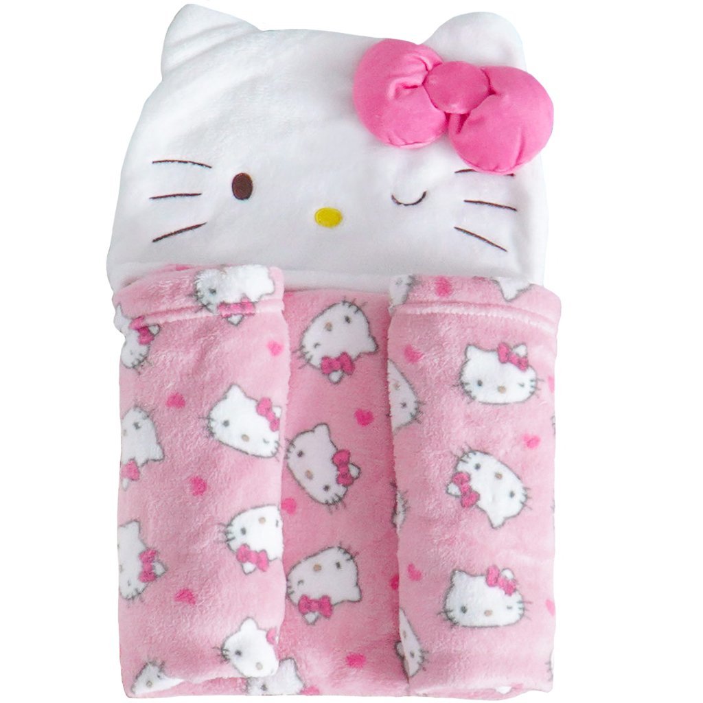 Manta com Capuz Coral Fleece Turma da Hello Kitty 75x90cm Hello Kitty ...