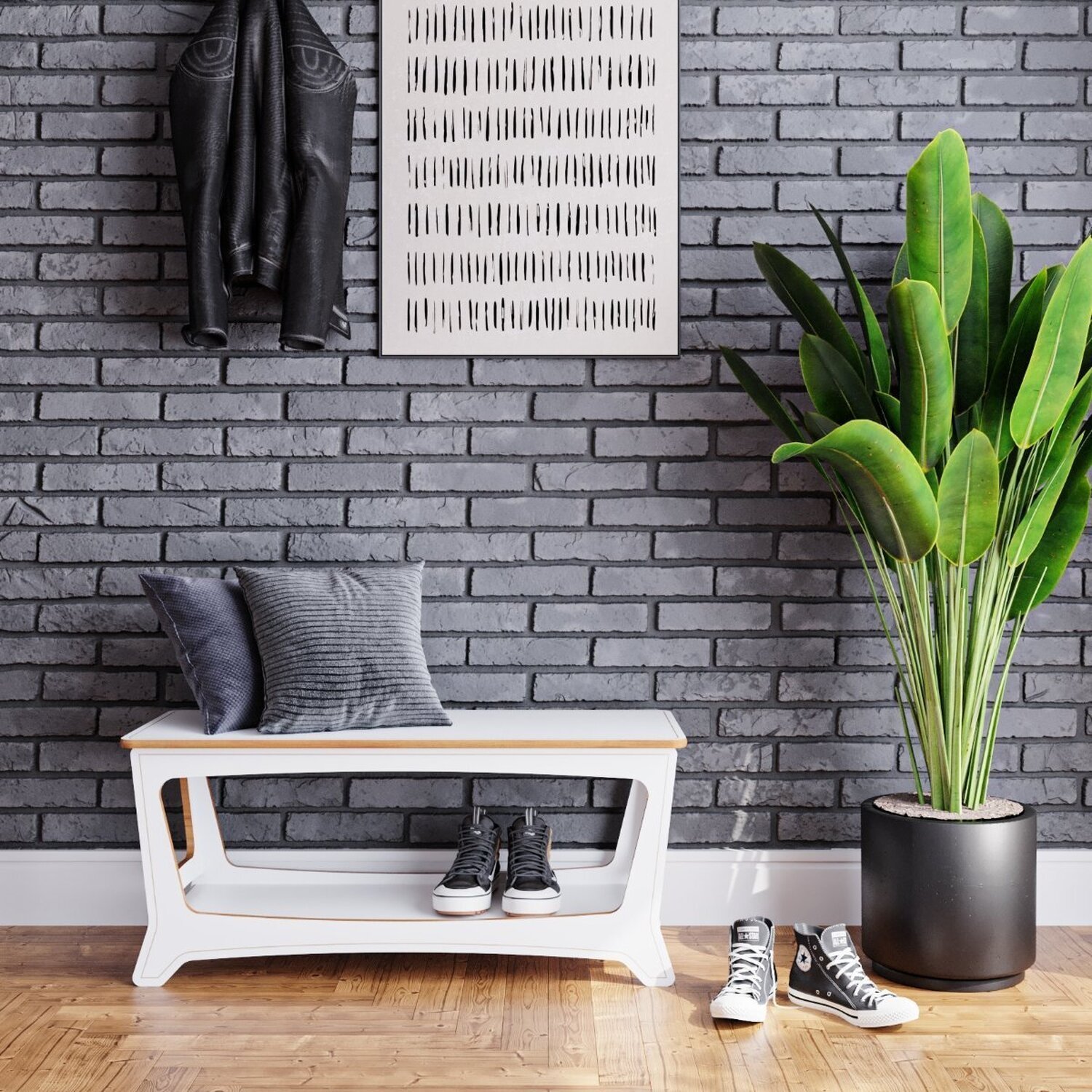 Sapateira para Quarto 100cm Chad 100% Mdf A 44cm x C 100cm x P 41cm ...