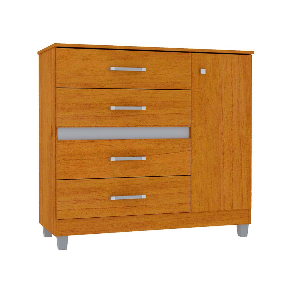 Cômoda Florence Max 04 Gavetas 01 Porta com Sapateira Pés PVC ...