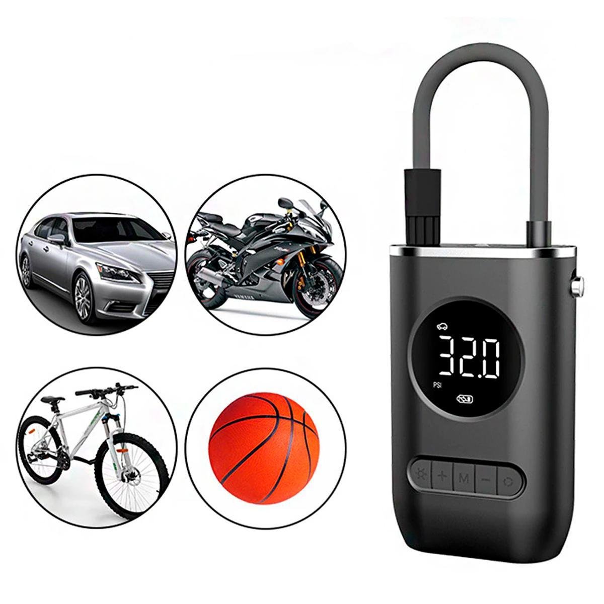 Compressor Portátil Usb | Bola, Carro, Bike | Marca X | MadeiraMadeira