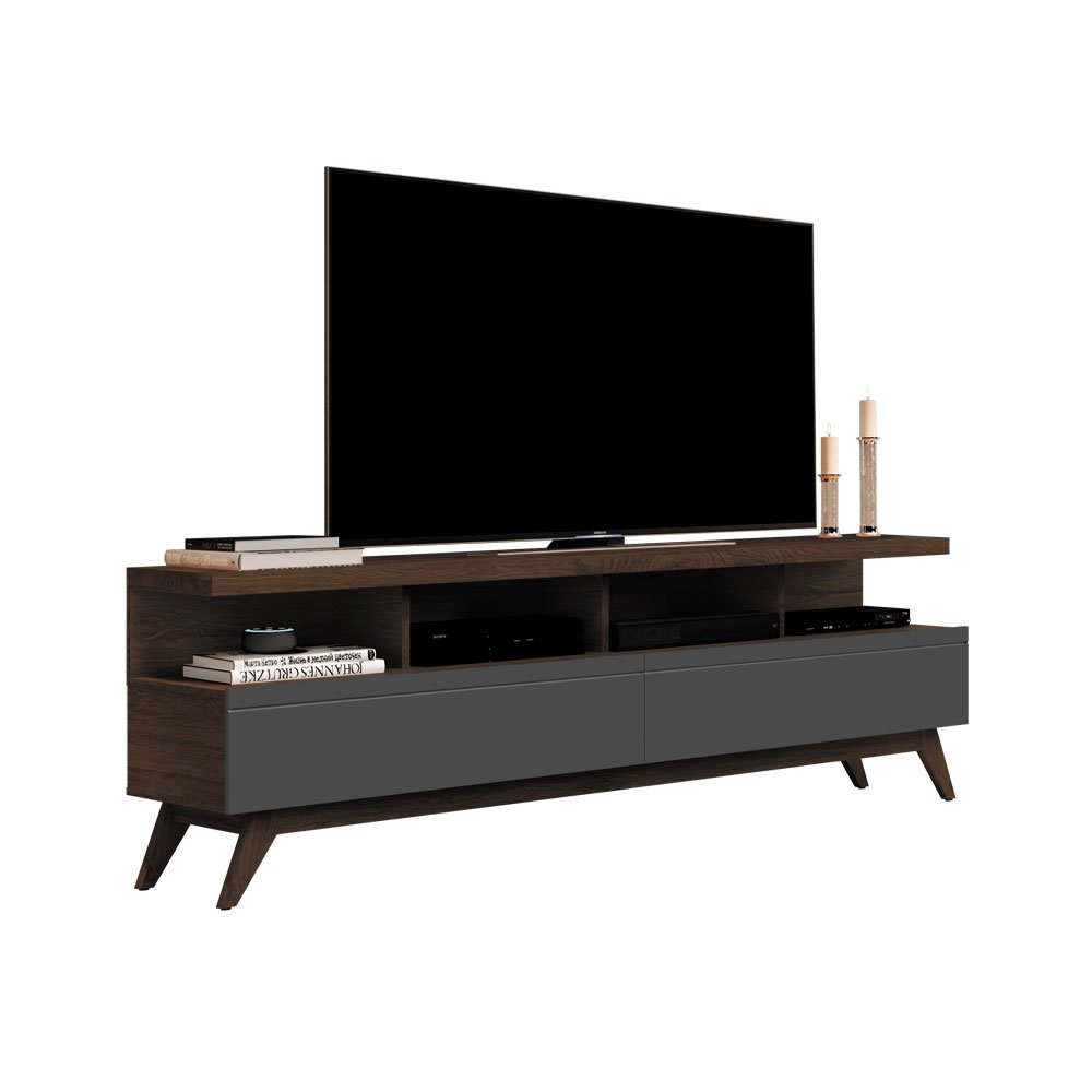 Rack Para TV Até 60" Vivare 1,6 Wood Germai - Cedro / Cinza ...