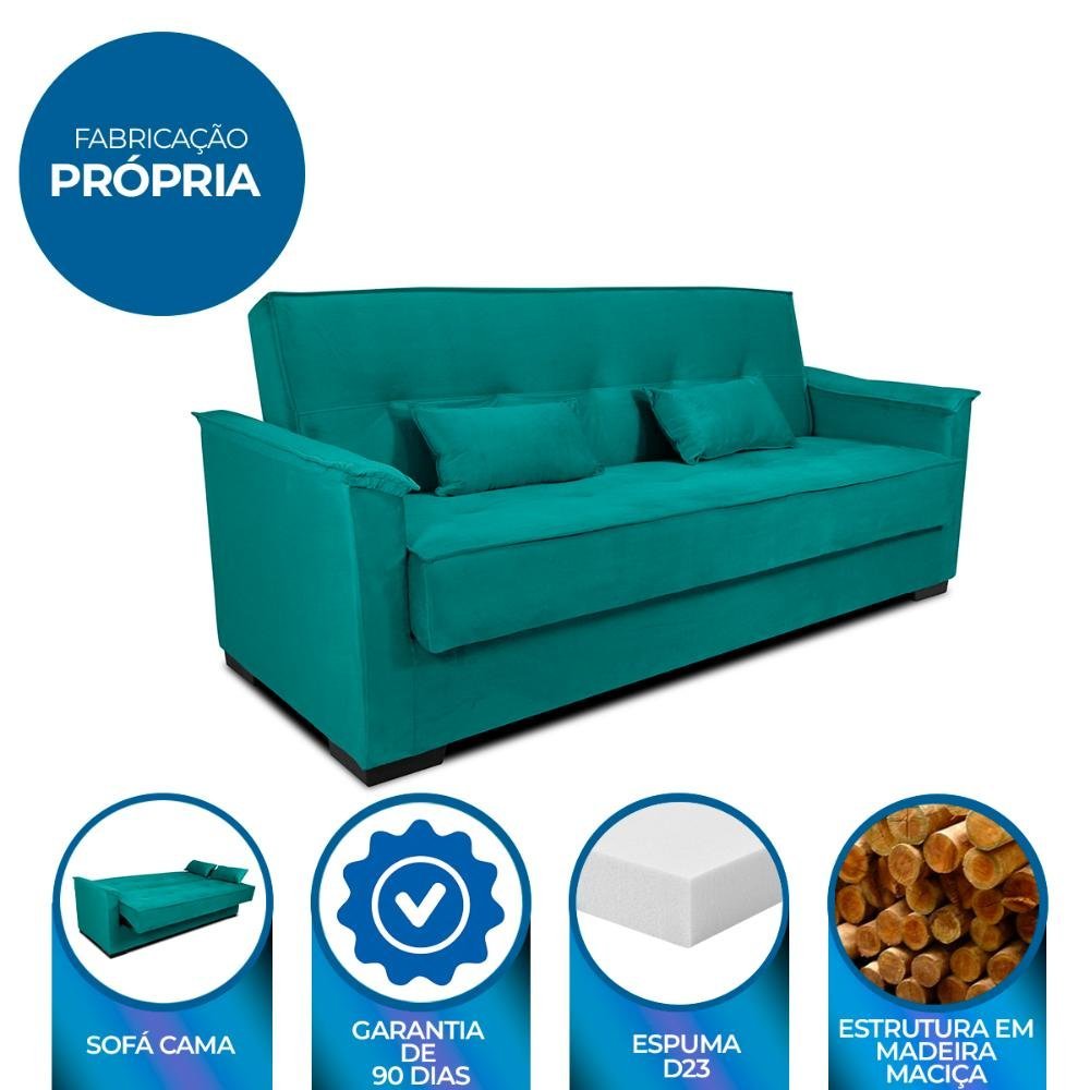 Sofa Cama para Sala de Estar Madeira Maciça Daniela Veludo Matrix ...