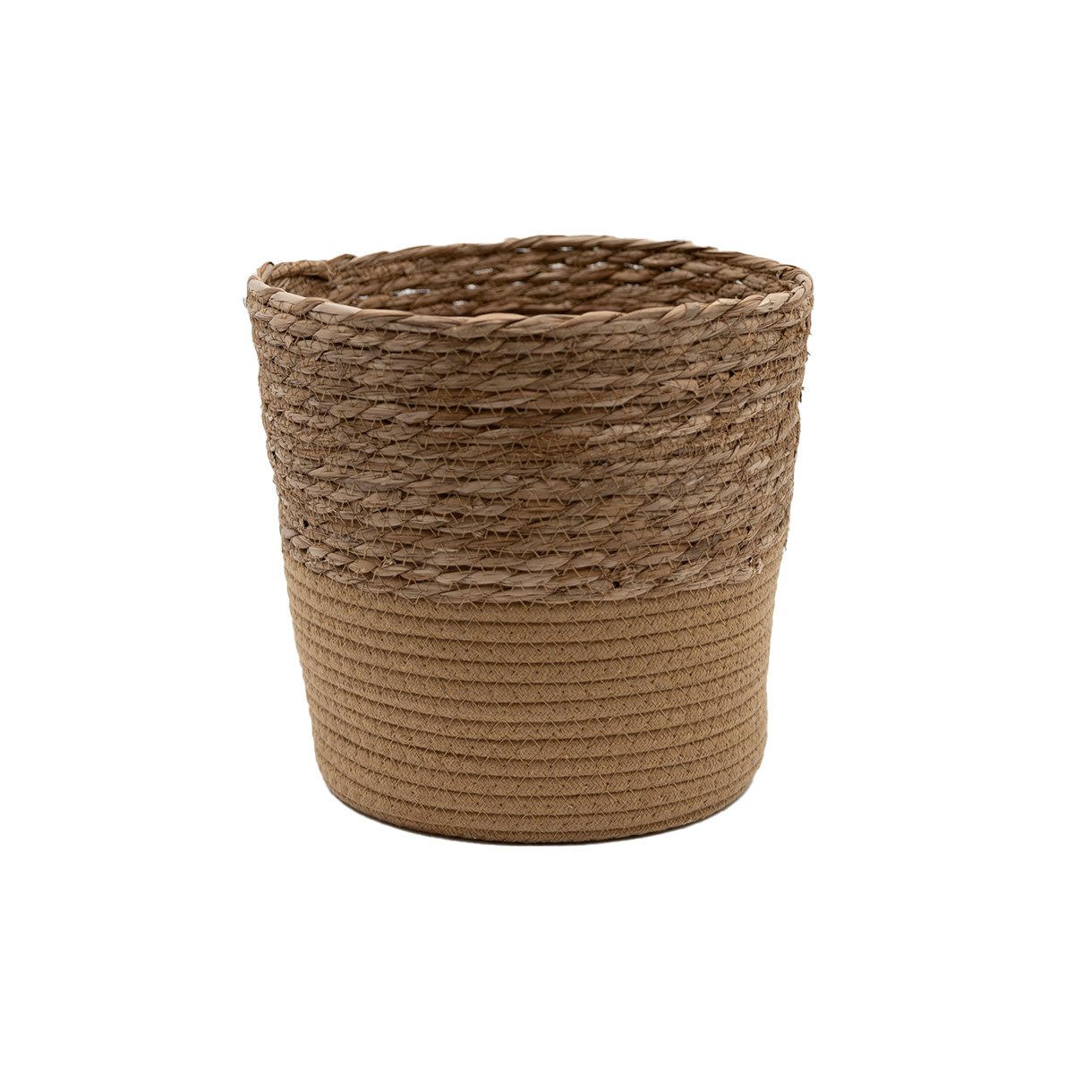 Cesto Organizador Redondo com Alças 25cm de Palha Seagrass e Corda ...