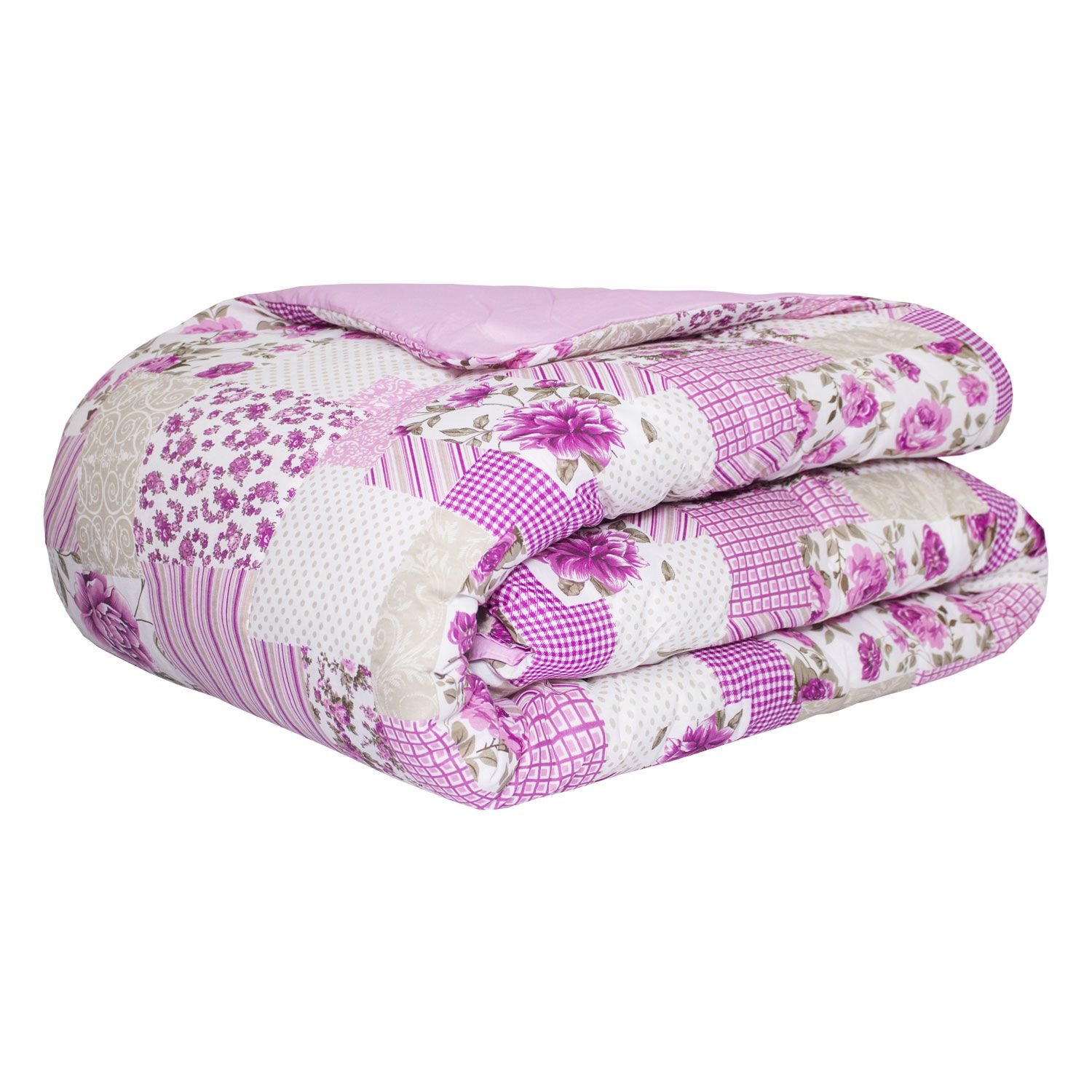 Edredom Patchwork Rosa Algodão Estampado Queen Marias Enxoval Edredom ...