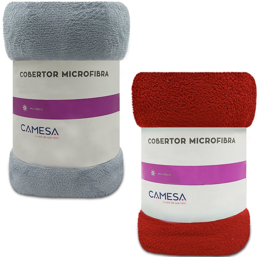 Kit 2 Manta Cobertor Queen Microfibra Soft Macia 220x240cm Camesa ...
