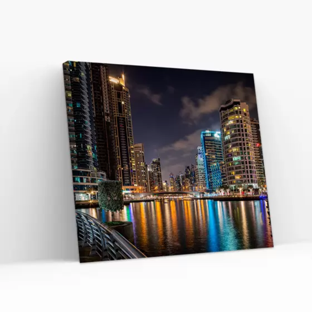 Quadro Decorativo Cidade Noturna 01 Canvas 60x90 50x70 Sala:60x90 | MadeiraMadeira