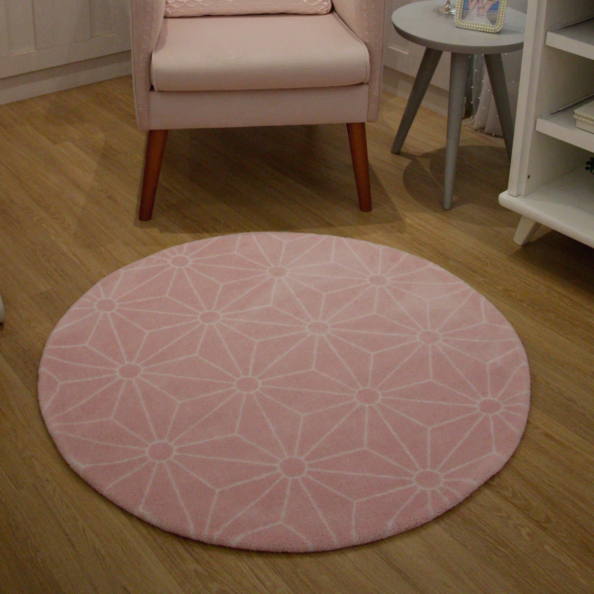 Tapete Quarto Infantil Menina Geometria Encantada Redondo - 0,95 diam ...
