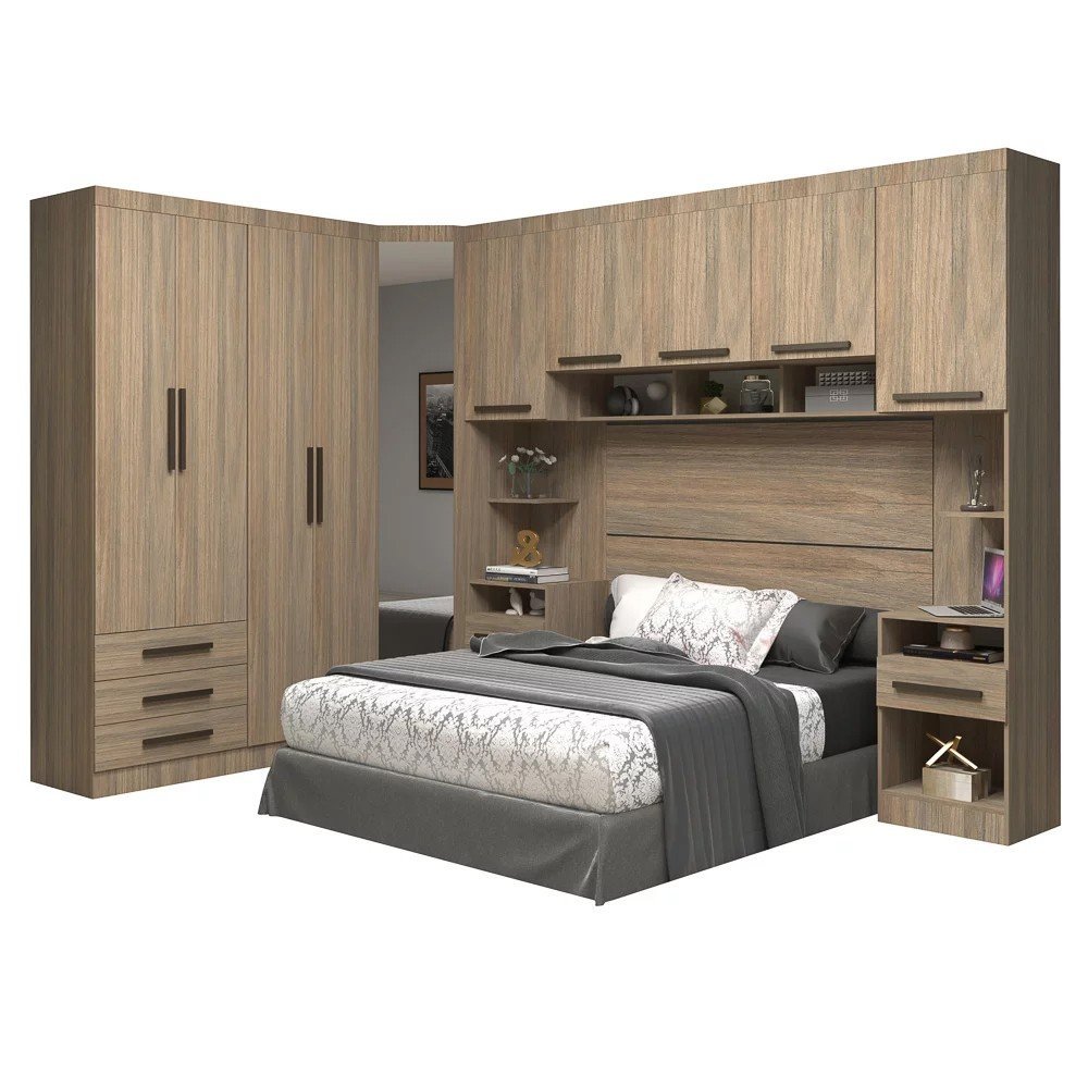 Jogo de Quarto Casal Modulado Slim 001 Jequitibá - Eucamóveis ...