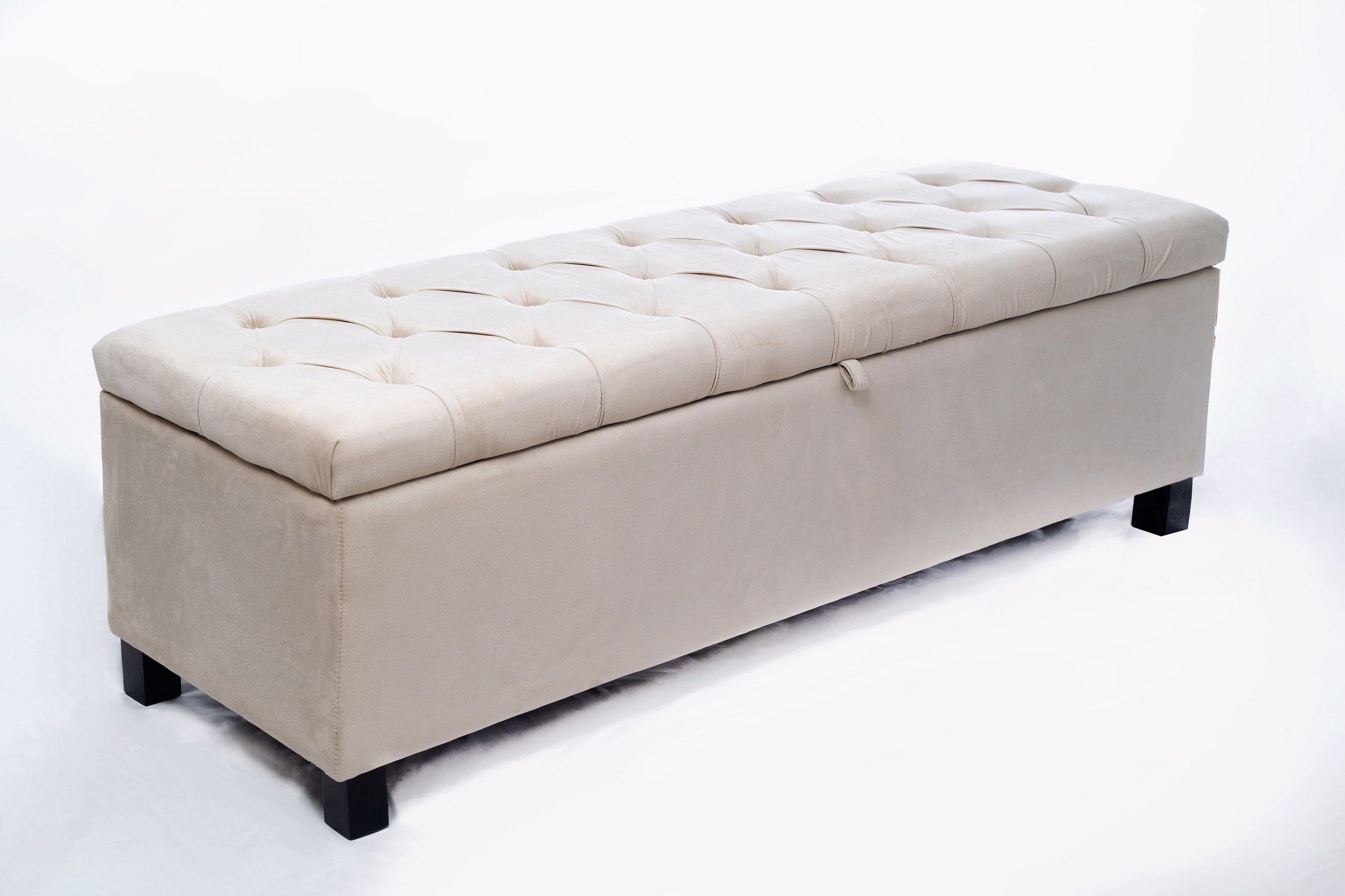 Recamier Baú Divã Sara 195cm P/ Cama King Sapateira Pés de Madeira ...