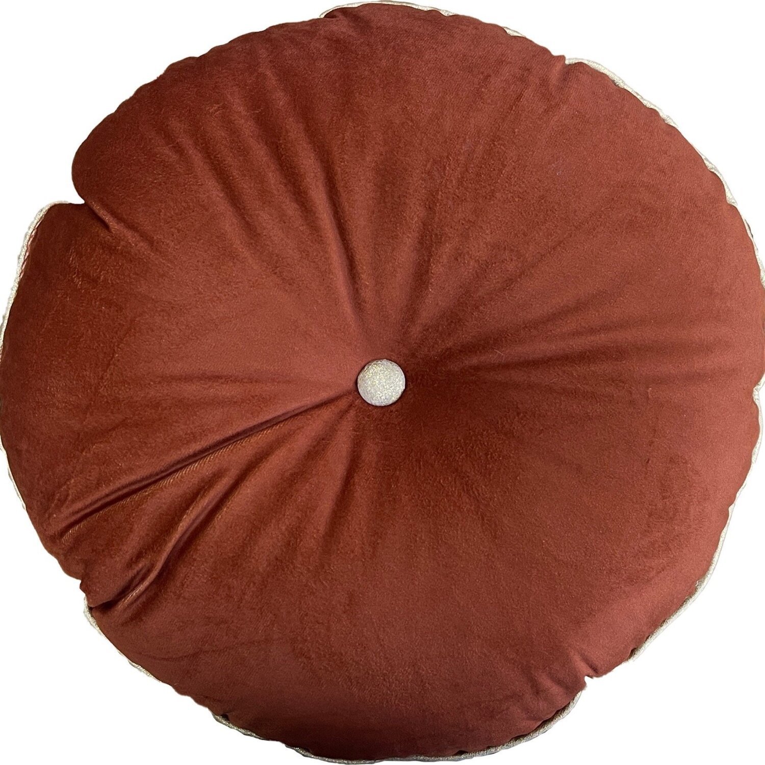 Almofada Redonda com Botão e Cordonê 40cm | MadeiraMadeira