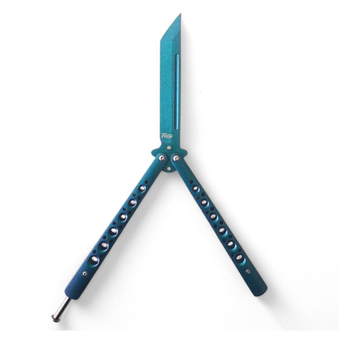 Canivete Butterfly com Corte Aço Inox Bsl-6 Fade Roxo Verde:verde ...