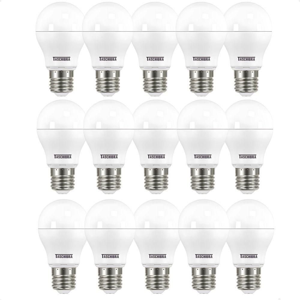 Kit 15 Lâmpadas Led Bolinha Tkl 4,9w Taschibra E27 Bivolt 6500k Frio | MadeiraMadeira