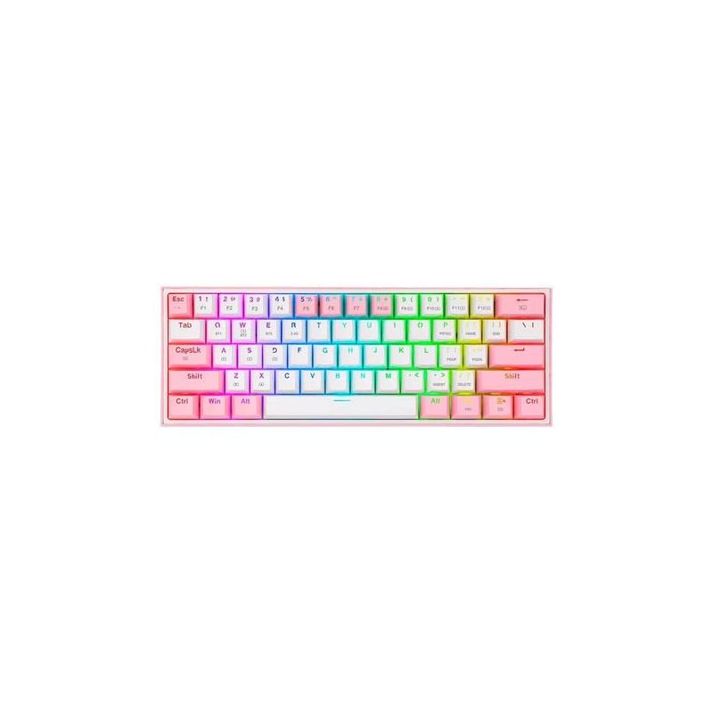 Teclado Gamer Redragon K617 R Fizz - Layout Pink e Branco | MadeiraMadeira