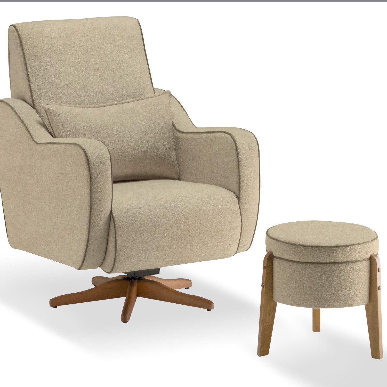 Poltrona Paula com Puff Tec. 614 | MadeiraMadeira