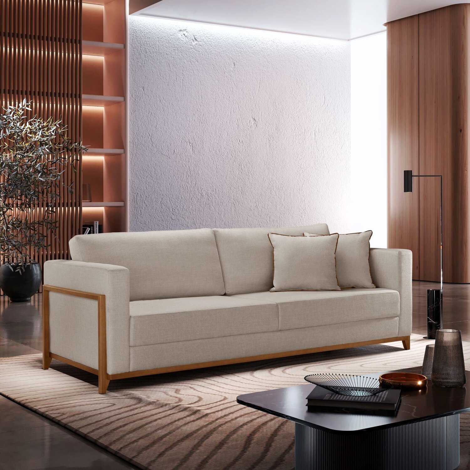 Sofá 03 Lugares Paris Bouclê 1,94M | MadeiraMadeira