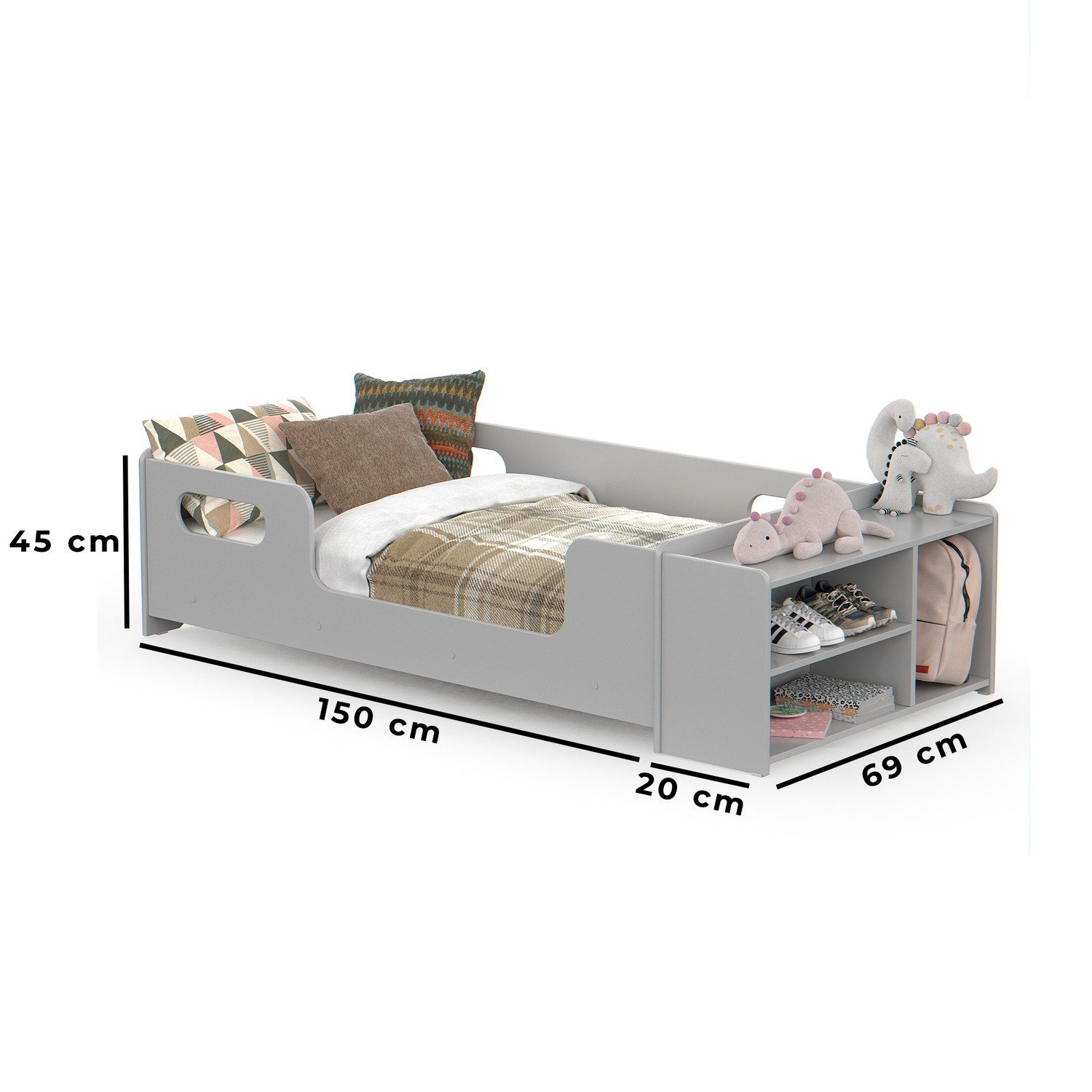 Cama Infantil Montessoriana para Quarto de Criança com Nicho e Colchão ...