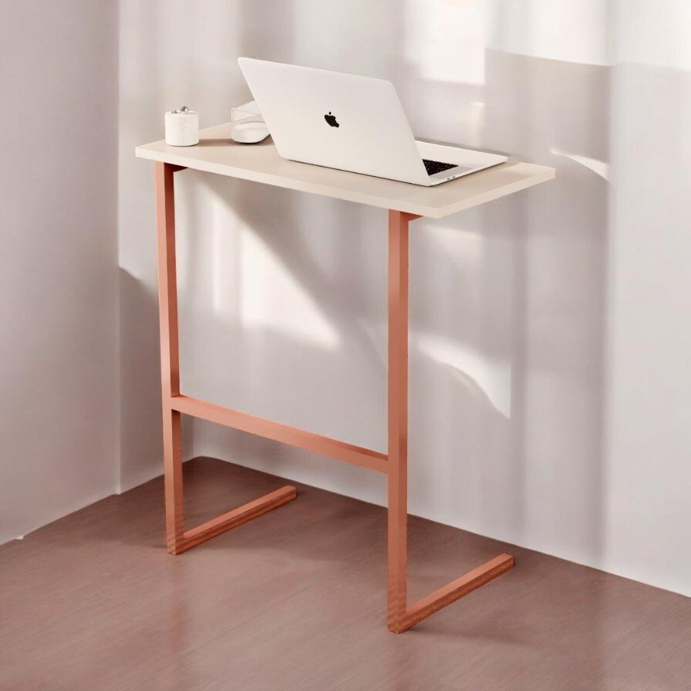 Mesa para Notebook Thor Pérola e Bronze Sal Movelaria | MadeiraMadeira