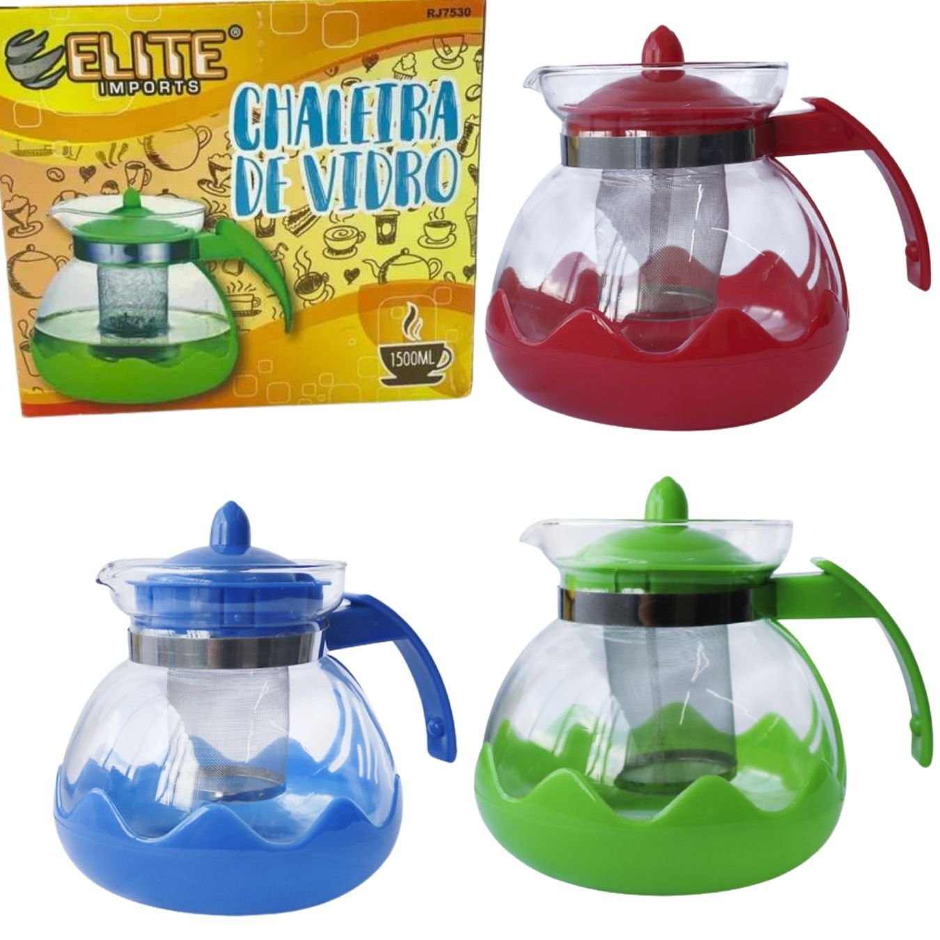 Chaleira de Vidro com Infusor 1500 Ml Elite | MadeiraMadeira