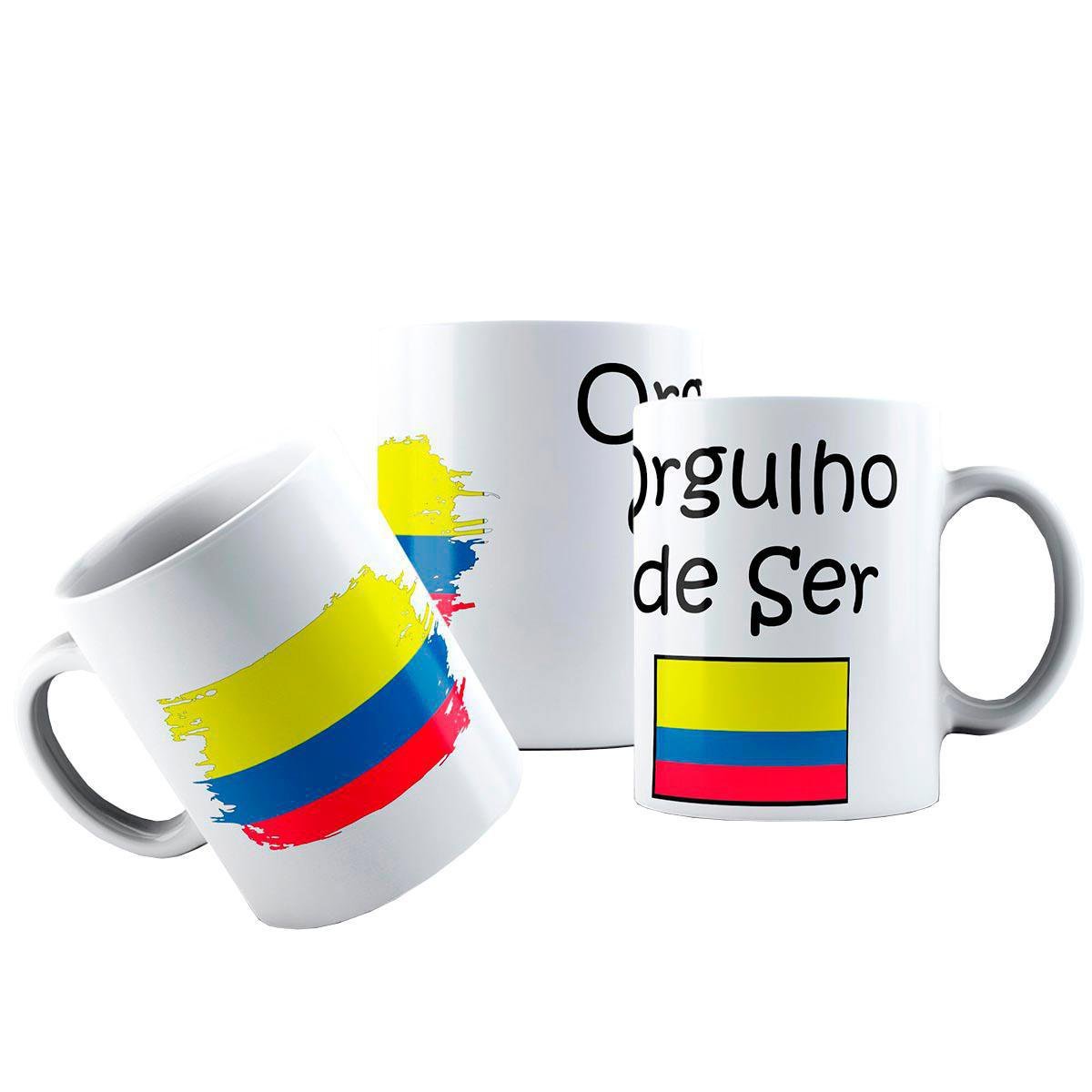 Caneca Cerâmica Bandeira Orgulho De Ser Da Colombia | MadeiraMadeira
