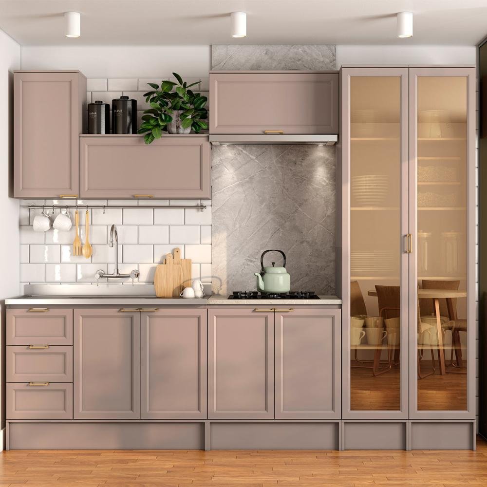 Cozinha Mdf Modulável Clássica Malta Completa Carraro Duna Cor:duna ...