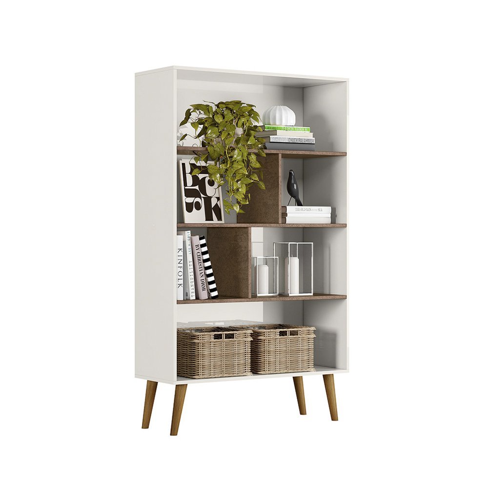 Estante Livreiro Pés Retrô Demadero 14095 Off White Cortem Nicioli ...