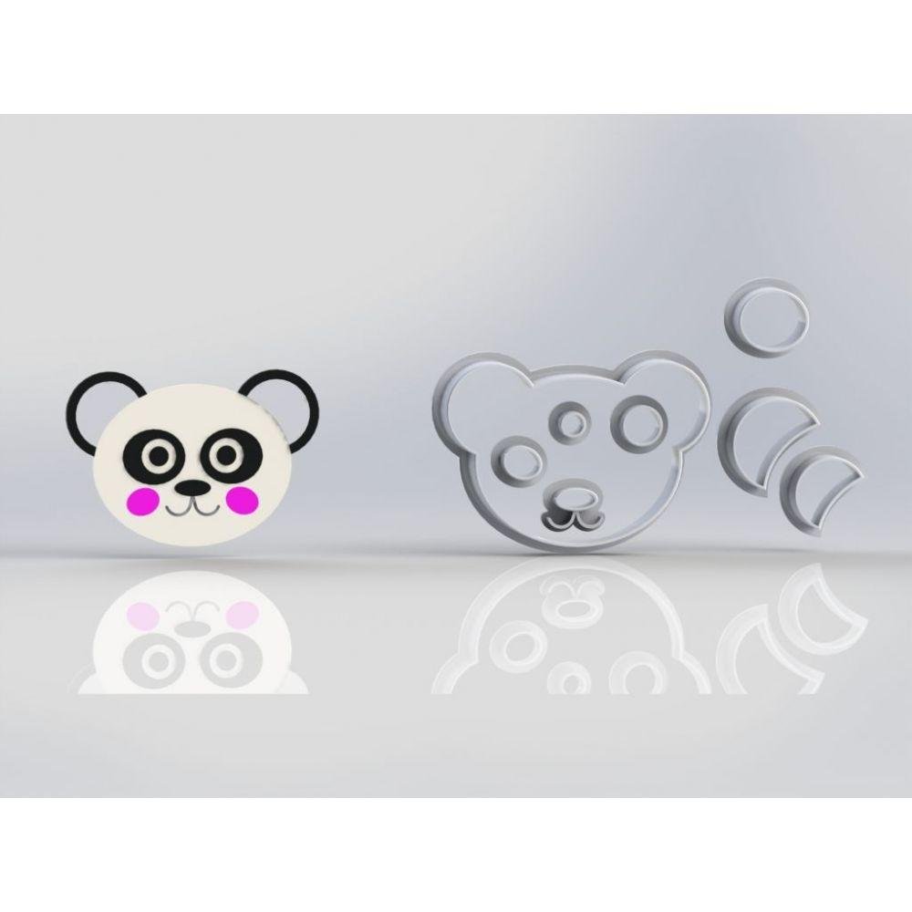 Cortador Panda Rosto Modular Tamanho 6 Cm | MadeiraMadeira