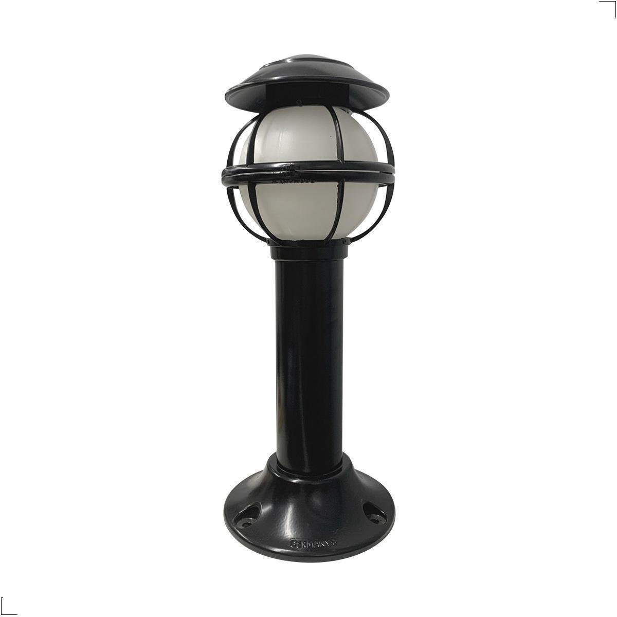 Poste Balizador Germany Alumínio Vidro 50cm Preto Jardim | MadeiraMadeira