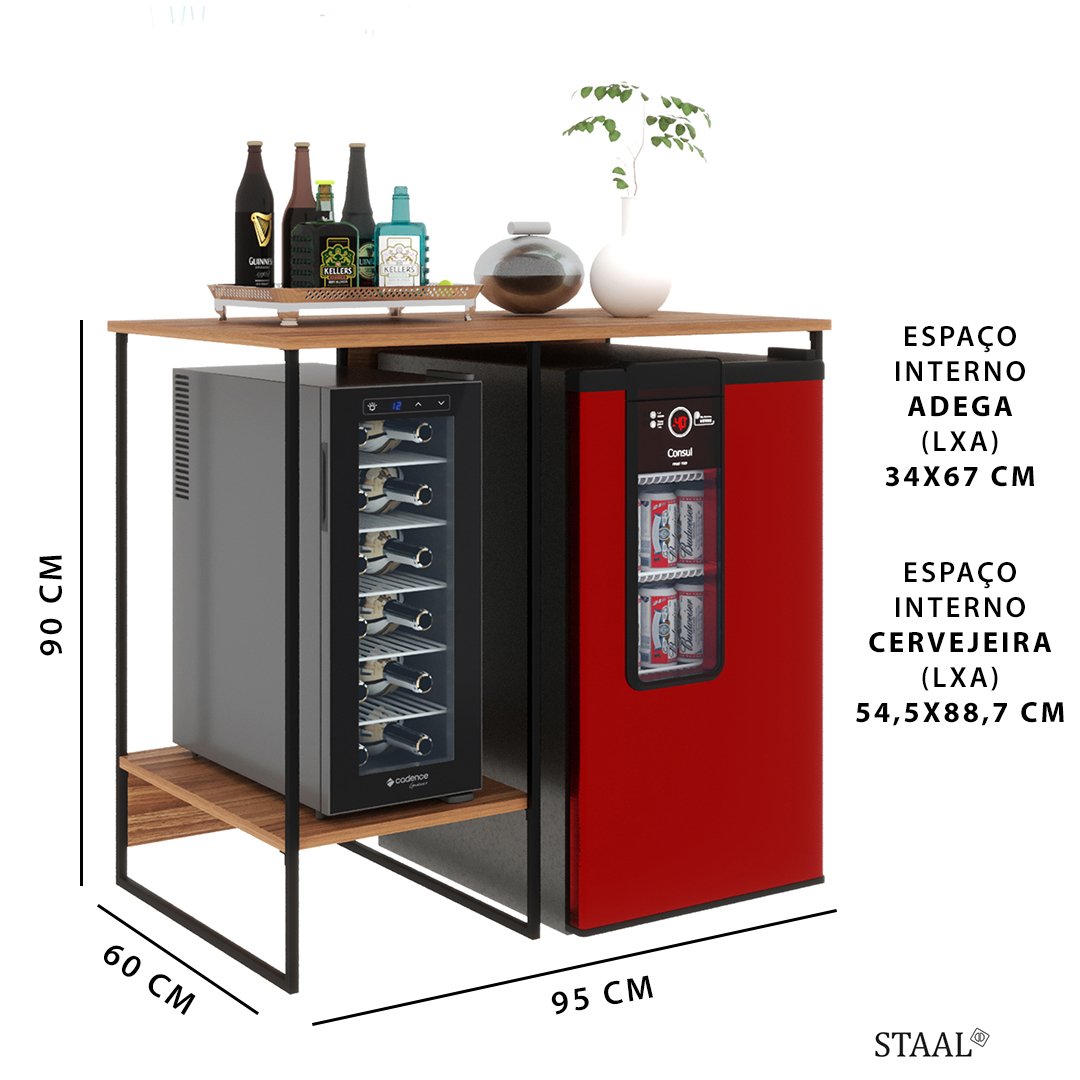 Aparador Estilo Industrial para Adega e Cervejeira | MadeiraMadeira