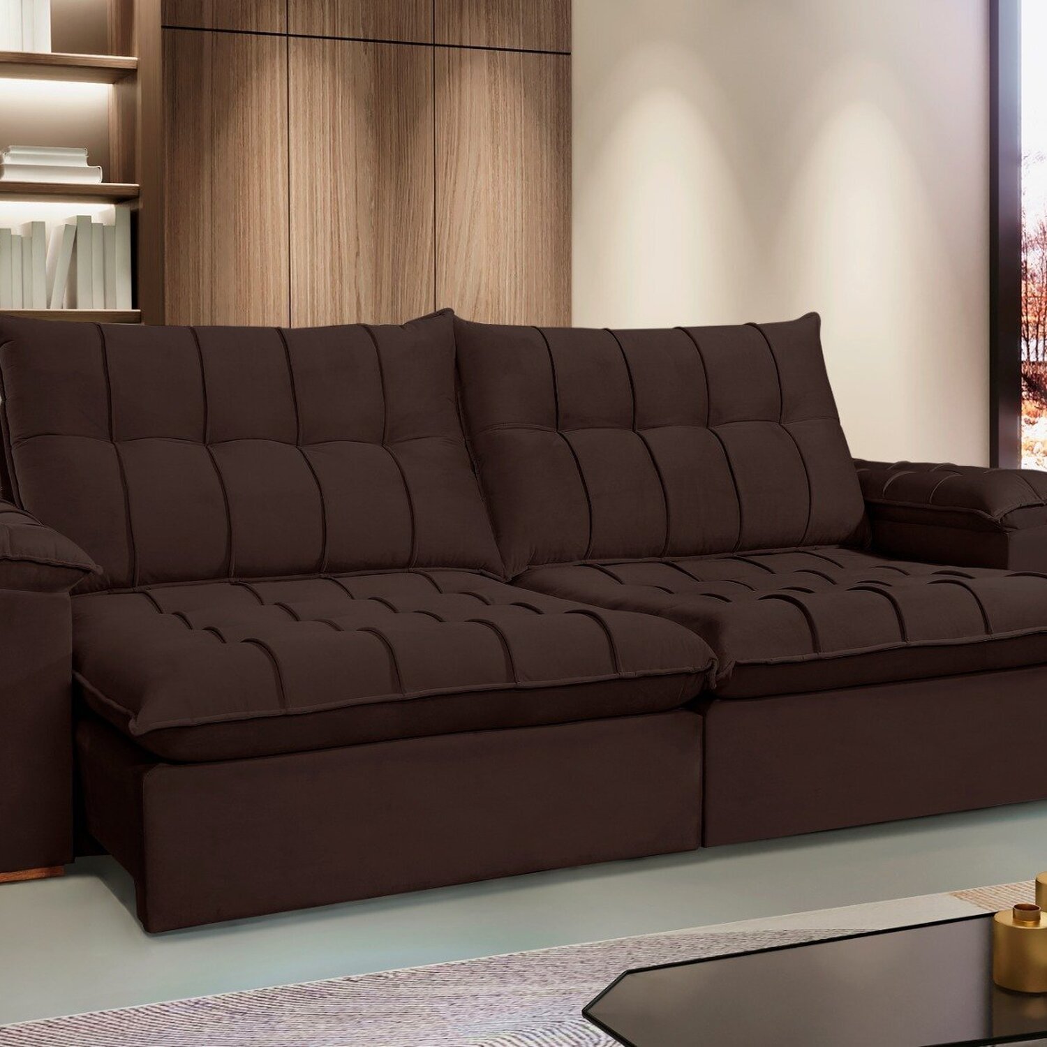 Sofá Retrátil e Reclinável 2 Lugares Doha | MadeiraMadeira