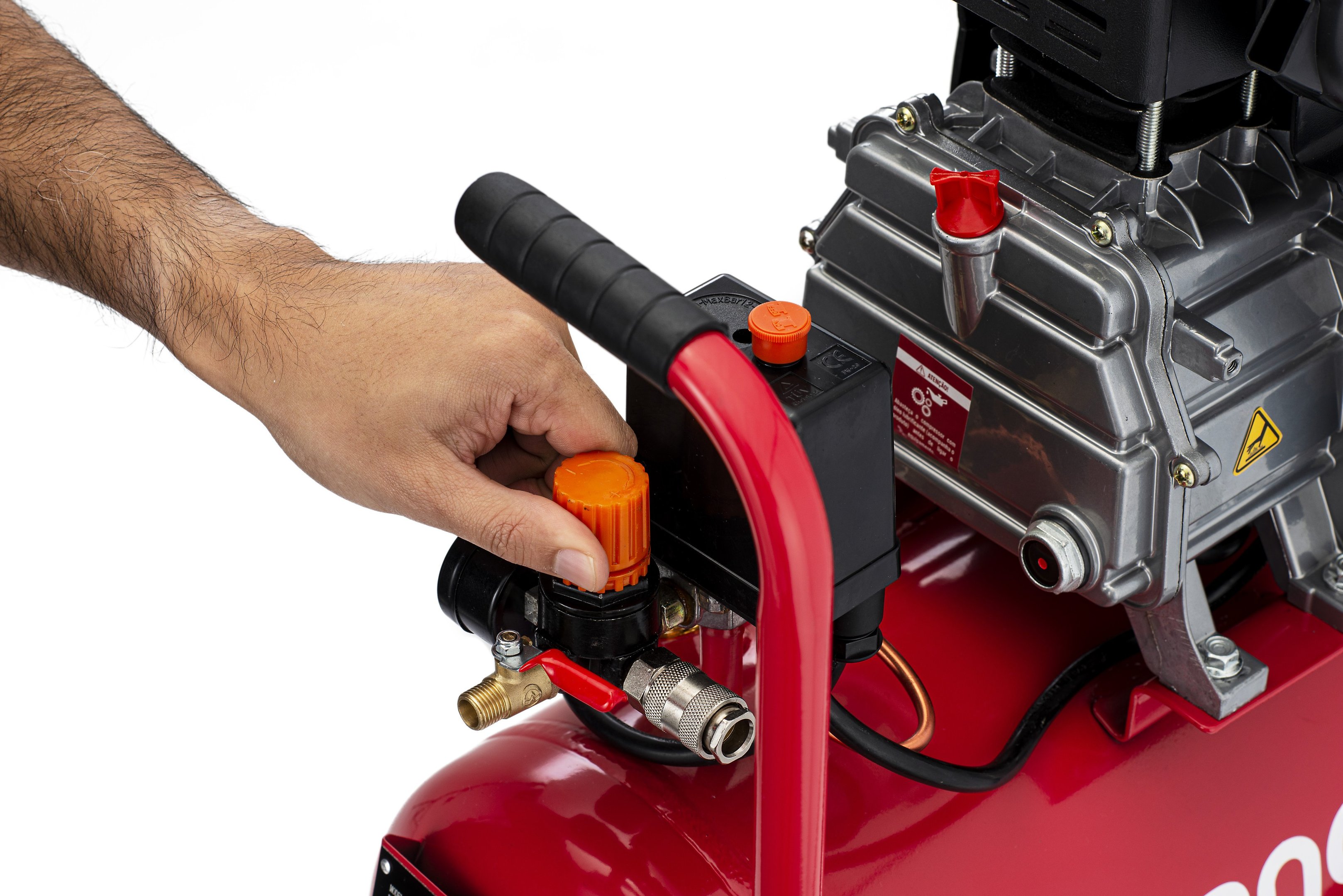 Kit Compressor de Ar 25 Litros + Jogo 5 Peças Branco | MadeiraMadeira