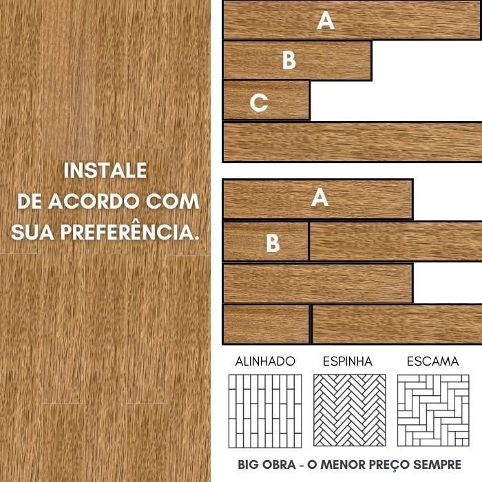 Piso Vinílico Auto Colante Papoula Madeira Premium 2mm Único com ...