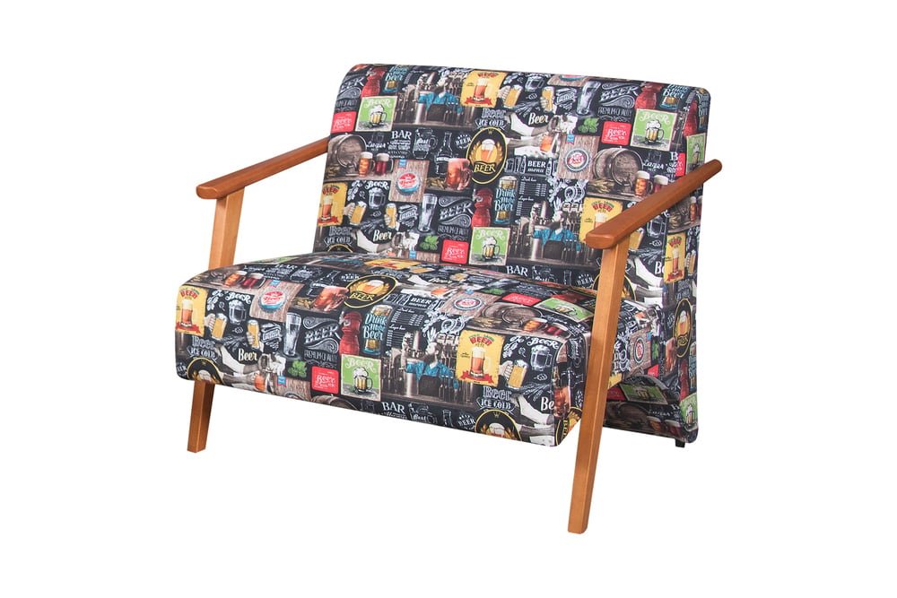 Poltrona Namoradeira Venus Braço Madeira Maciça Estampada Unidecor ...