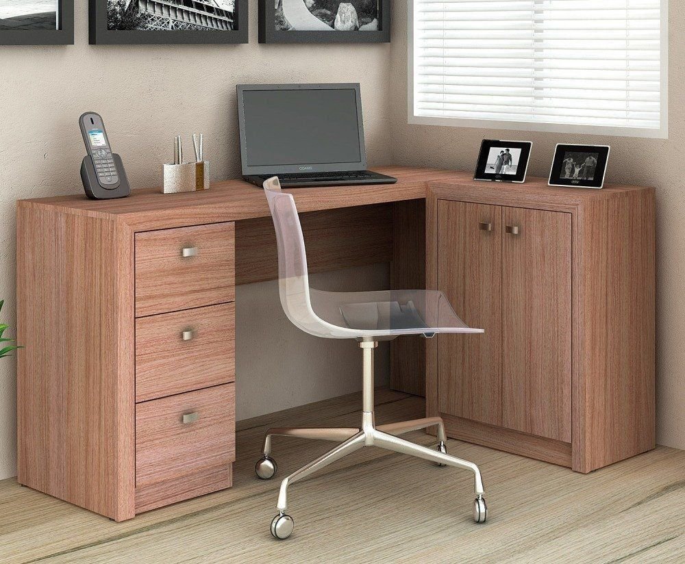 Mesa para Home Office com Gavetas e 02 Portas Me4100 - Tecno Mobili ...