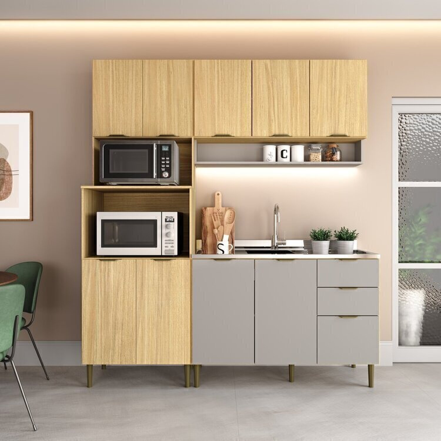 Cozinha Modulada Ibiza 03 Peças 100% Mdf com Torre Quente - sem Tampo ...