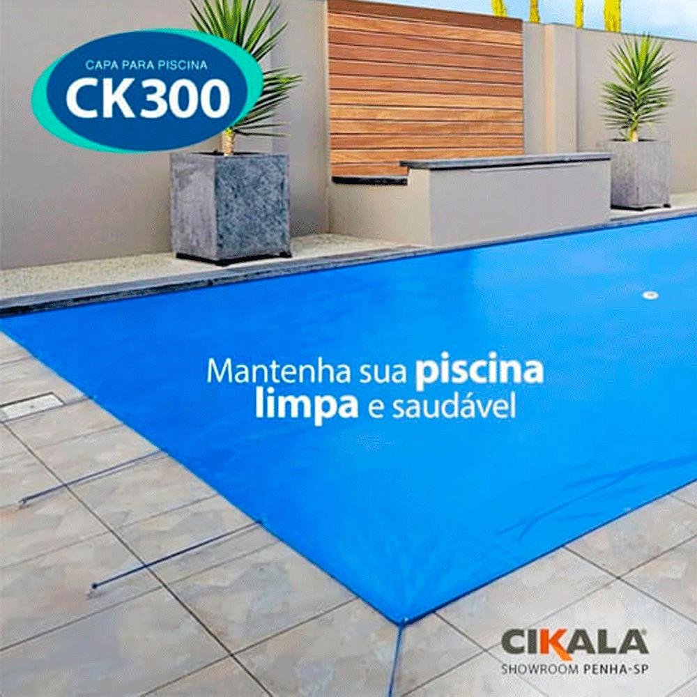 Capa de Piscina Azul CK300 9x4 Metros com Ilhós a cada Metro + Kit para ...