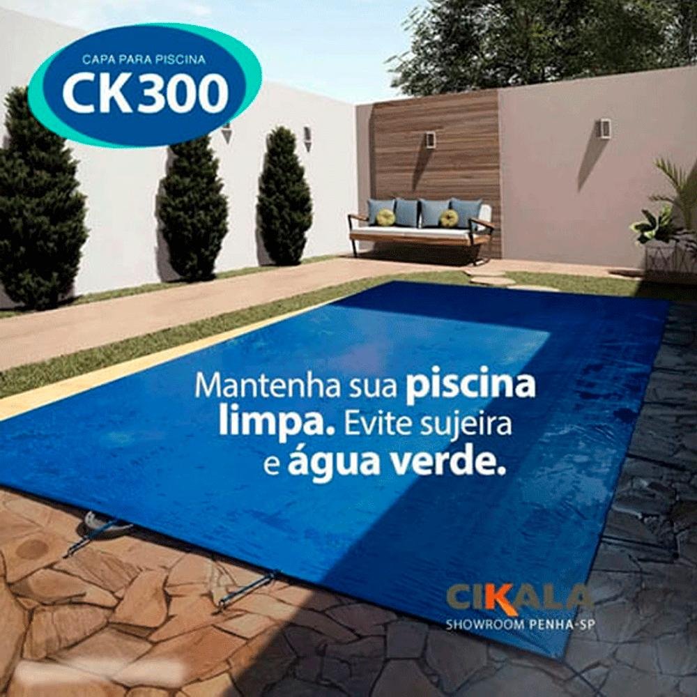 Capa de Piscina Azul CK300 9x4 Metros com Ilhós a cada Metro + Kit para ...