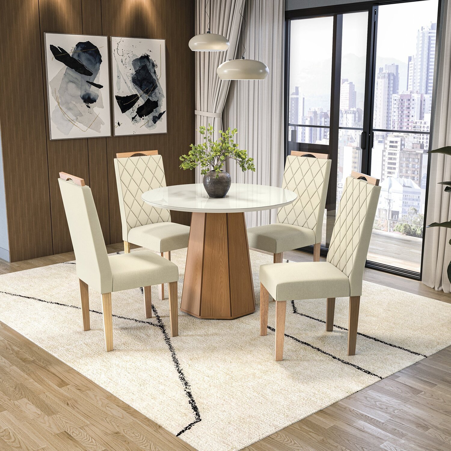 Conjunto Mesa Jade com 4 Cadeiras | MadeiraMadeira