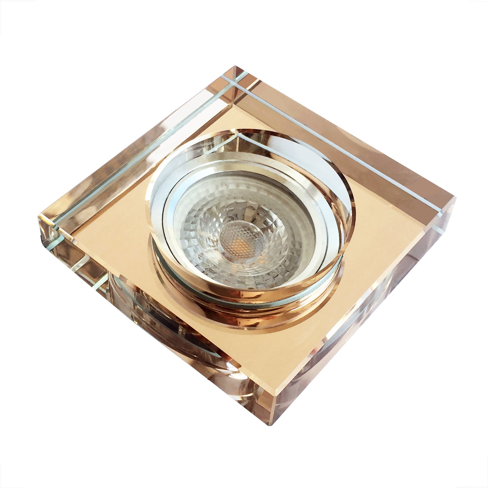 4 Spot De Cristal Espelhado Rose Embutir Mr16 Corredor Lup66 | MadeiraMadeira