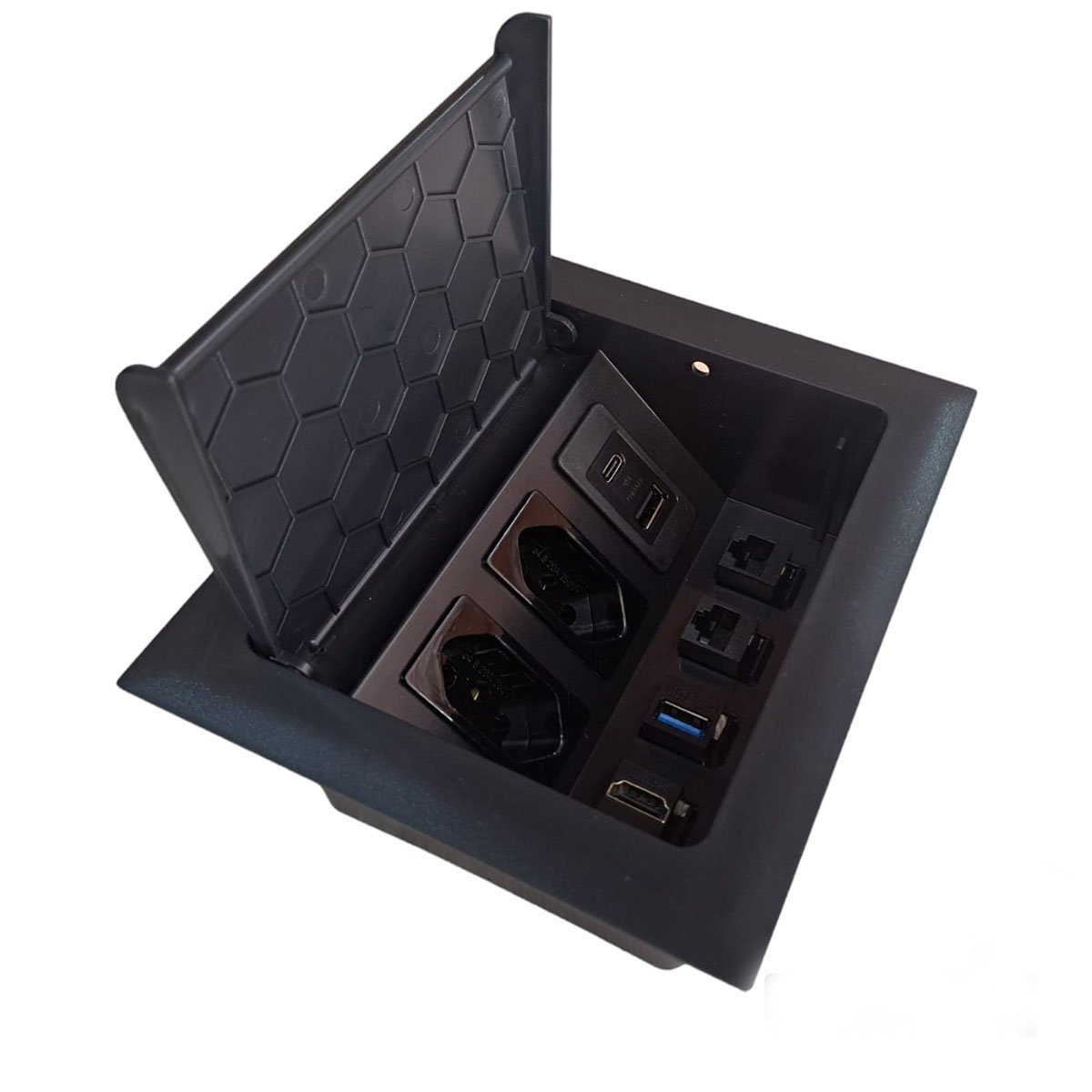 Caixa Embutir 2 Tomadas 1 Hdmi 2 Rj45 1 Usb Dados 2 Usb Charger Qtmov Caixa de Embutir Móveis ...